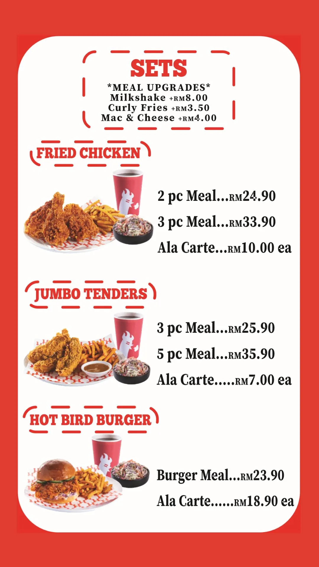 Hot Bird Menu