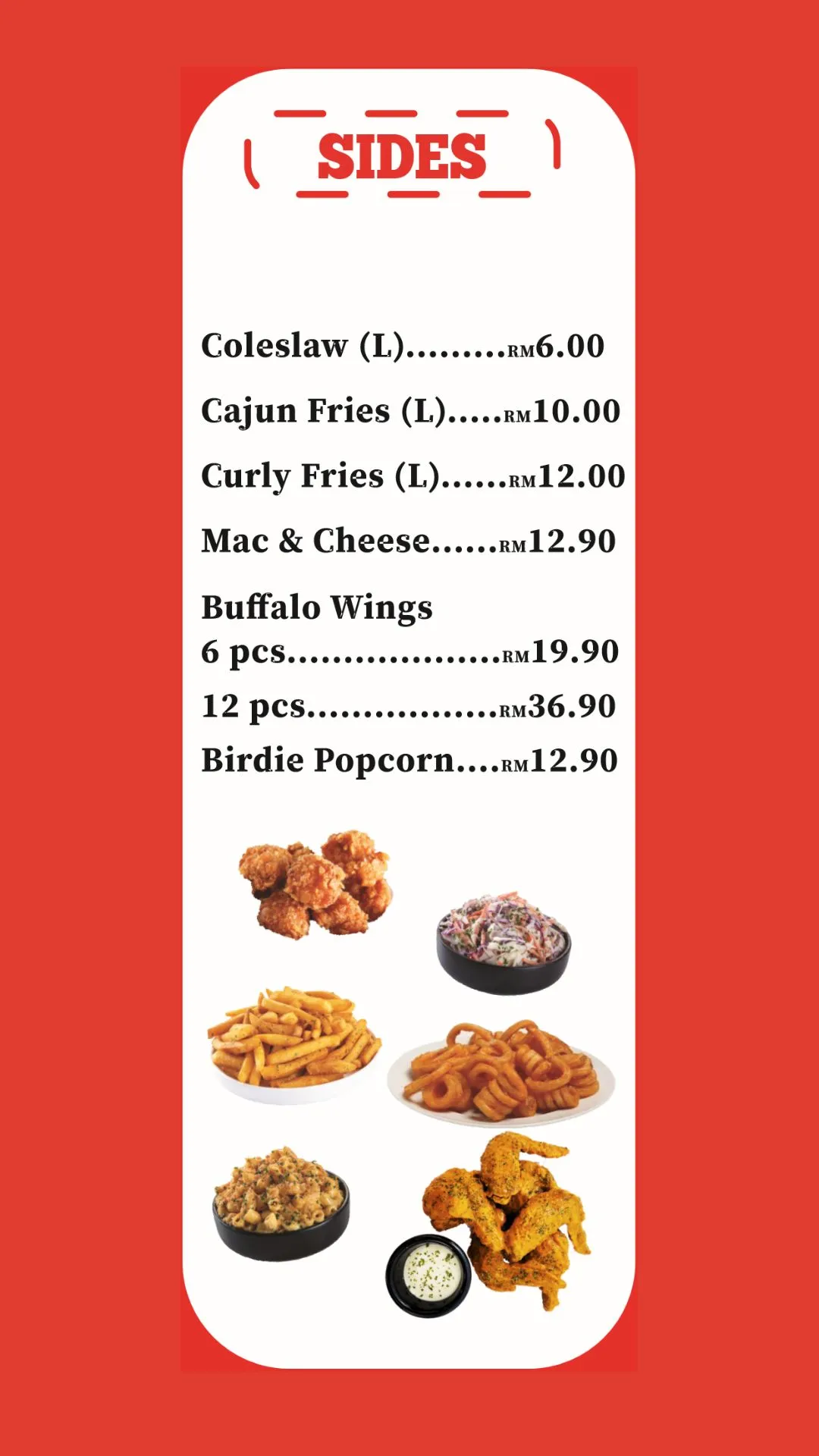 Hot Bird Menu